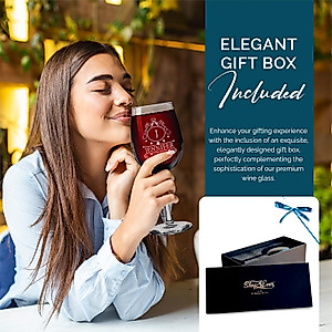 Personalized Monogram Laser Engraved Stemmed Wine Glass 16 oz. Custom Initial Name Drinking Glass Gifts for Him, Her 9 Design Options