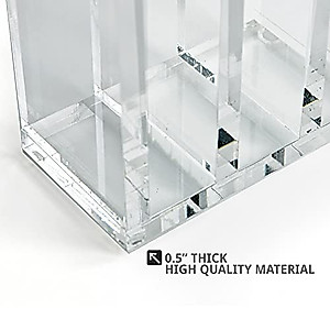 Azar Displays 255035 Clear Acrylic Bookend and Desk File Sorter File Folder Holder for Office ½” Thick Acrylic 1-Pack 255035-1PK