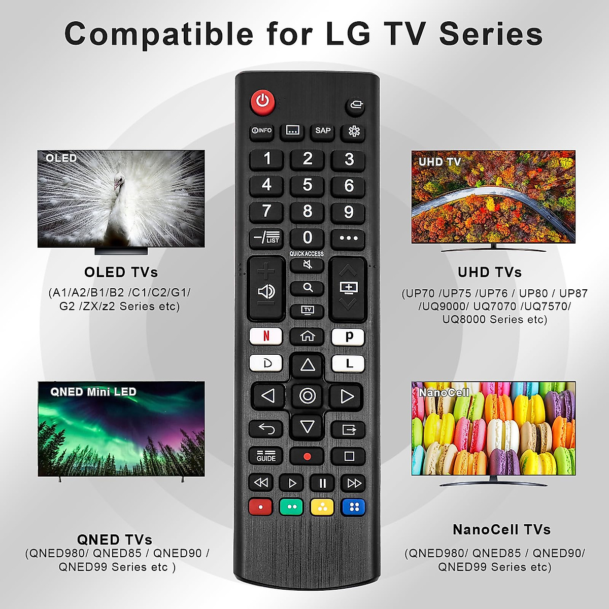 2 PCS Universal IR Remote Control fit for LG TV LED OLED LCD 4K 8K UHD HDTV HDR Smart TV (All Models)