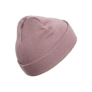 adidas Women's 1x1 Cuff Fold Beanie, Magic Mauve Purple/Clear Onix Grey/White, One Size