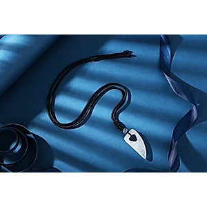 MAIBAOTA Necklaces for Men Adjustable Black Rope Necklace Clear Quartz Crystal Stone Pendant Necklace Men's Jewelry