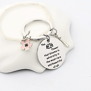 Princess Mulan Inspired Cuff Bracelet Keychain The Flower That Blooms in Adversity Jewelry Gift for Her (keychain S)