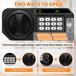 2.5 Cu ft Large Home Safe Fireproof Waterproof, Fireproof Safe with Fireproof Waterproof Document Bag, Combination Lock and Removable Shelf, Fire Safe Box for Home Important Documents Valuables