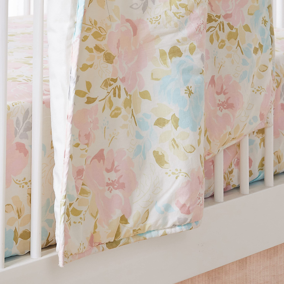 Levtex Baby Nest & Nod Amelia 3pc Bedding Set, Cotton, Pink, (Quilt, Dust Ruffle, Crib Fitted Sheet)