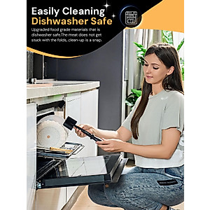 Meat Chopper, Hamburger Smasher Tool, Ground Beef Chopper Tool and Premium Heat Resistant Masher, Ground Turkey and More, Nylon Ground Beef Chopper Tool and Meat Fork, Non Stick Mix Chopper