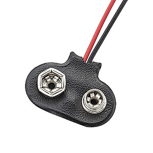 9v Battery Clip with DC 5.5mm x2.1mm Plug, 10 PCS 9v Battery Adapter for Arduino T Type