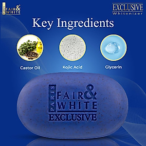 FAIR & WHITE Exclusive Exfoliating Soap, 200g / 7oz - Moisturizing Bar Soap For Face and Body