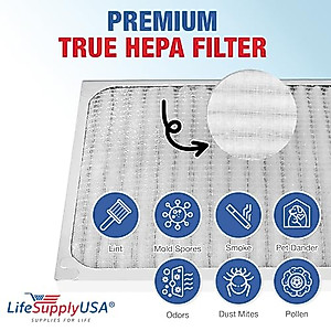 LifeSupplyUSA True HEPA Filter Replacement Compatible with Hunter 30925 HEPAtech Air Purifier