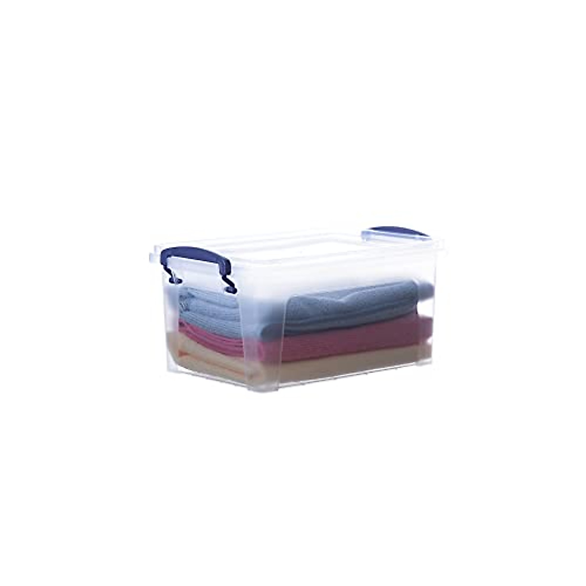 Superio Clear Storage Bins with Lids, Stackable Storage Box with Latches and Handles, Extra Small, 2 Pack 3 Quart