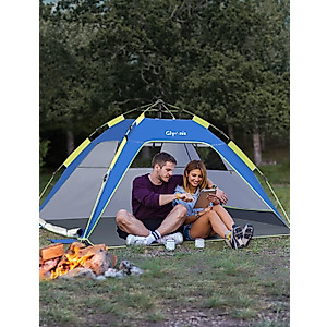 Glymnis Pop Up Beach Tent Sun Shade Shelter for 4 Person with UPF 50+ Easy Setup, 3 Ventilation Windows, Extended Floor Family Instant Beach Tent