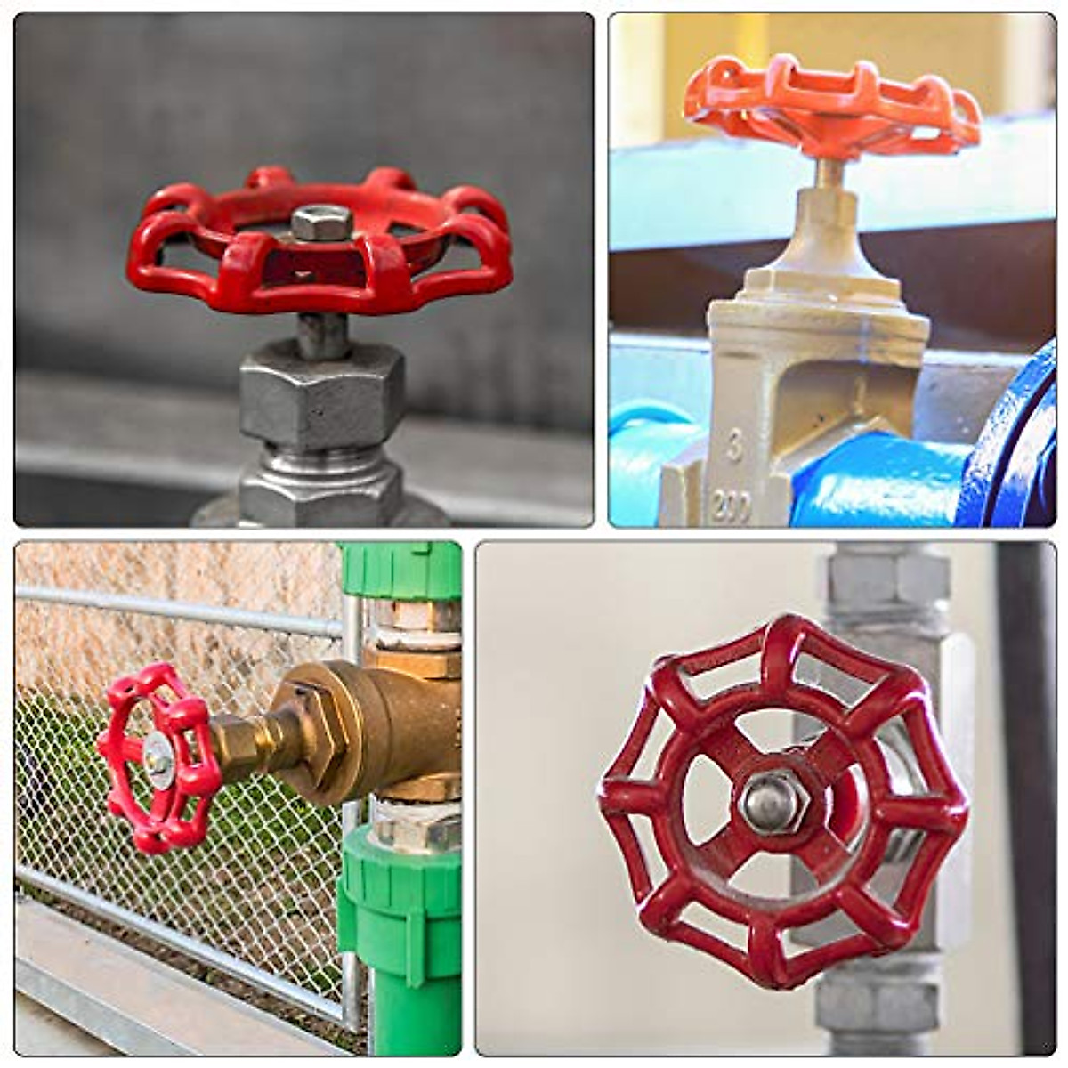 balacoo Outdoor Faucet Knobs Replacement, 10pcs Metal Outside Faucet Handle Round Wheel Handle (66mm