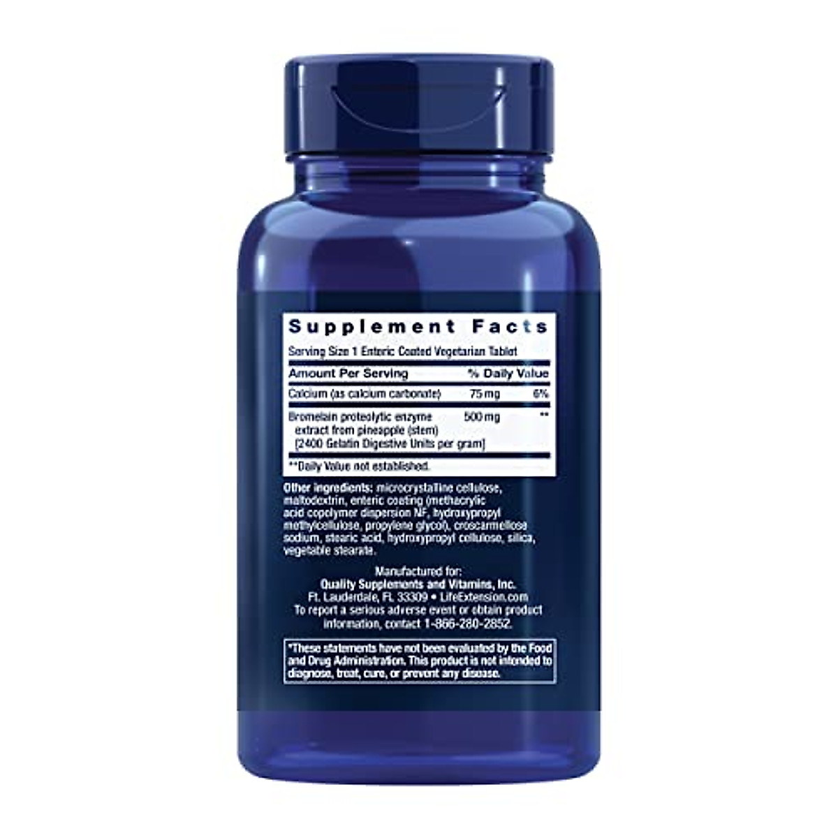 Life Extension Specially-Coated Bromelain – Bromelain Proteolytic Enzyme Extract From Pineapple Supplement For Joint Health – Gluten-Free, Non-GMO, Vegetarian – 60 Enteric-Coated Tablets