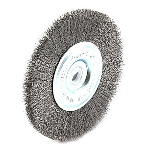 Forney 72743 Wire Wheel Brush, Fine Crimped with 1/2-Inch and 5/8-Inch Arbor, 5-Inch-by-.008-Inch