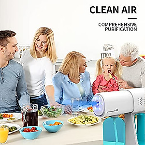 Professional Disinfectant Fogger Machine, 380ml Wireless Nano Sprayer Gun Handheld Sanitizer Fogger, Blue Light Foggers for Touchless Sanitization (Blue)