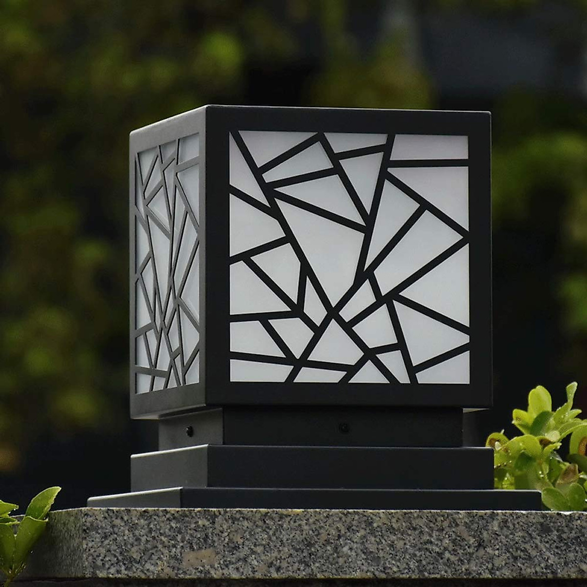 KAIKEA Black European Outdoor Post Light Pier Mount Fixture 7.8" E27 for IP65 Exterior House Porch Patio Deck Garage Yard Garden Driveway Home Lawn Walkway Chinese Floor Lamp Pillar Lantern