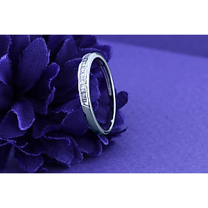 Dazzlingrock Collection 0.13 Carat (ctw) 14K Baguette Diamond Ladies Anniversary Wedding Band, White Gold, Size 7.5