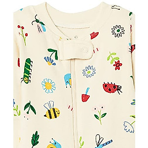 Moon and Back by Hanna Andersson Unisex Babies' one-Piece Organic Cotton Footless Pajamas, Flowers & Critters, 12-18 Months