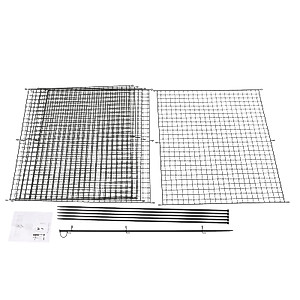 No Dig Metal Garden Fence 15ft (L) x 39in (H) Outdoor Animal Barrier Decorative Garden Fencing Border Animal Barrier 4 Panels + 1 Gate for Yard Patio, Black