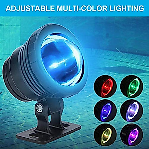 Yosoo Underwater Lawn Light, 5W RGB Outdoor Waterproof LED Swimming Pool Light Garden Lamp with Remote Controller(Black)