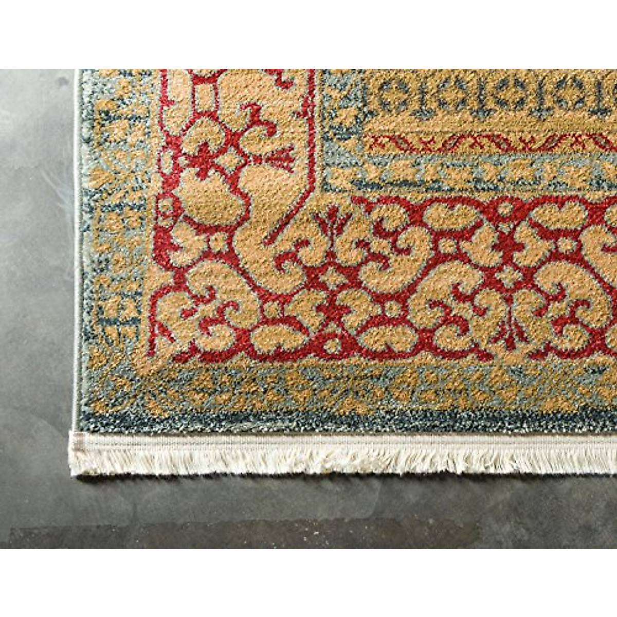 Unique Loom Palace Collection Area Rug - Saray (2' x 3' 1" Rectangle, Light Blue/ Red)