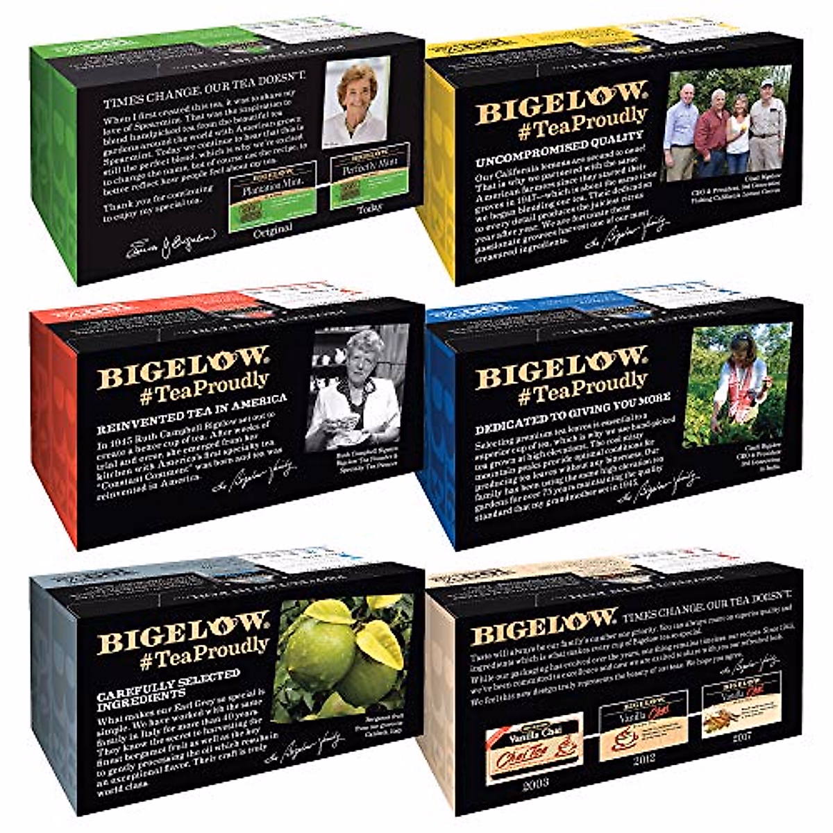 Bigelow Black Tea 6 Flavor Variety Pack, Caffeinated 20 Count (Pack of 6), 120 Total Tea Bags