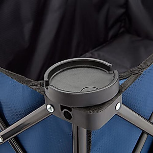 Gorilla Carts 7 Cubic Feet Foldable Collapsible Durable All Terrain Utility Pull Beach Wagon with Oversized Bed and Built in Cup Holders, Blue