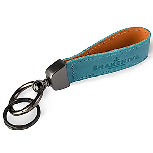 Snakehive Key Loop - Real Leather Keychain for Men and Women - Key Organizer for Home Car Keys - Key Chain Handmade in Europe Teal