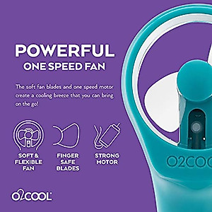 O2COOL 2 Pack Elite Battery Powered Handheld Water Misting Fans (Teal)