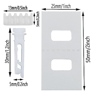 Vertical Blinds Repair Kit ZZLZX 10 PCS Gear Comb and 10 PCS Stem and 20PCS Vertical Blinds Tabs for Vanes Carrier of 3-1/2" Vertical Blinds
