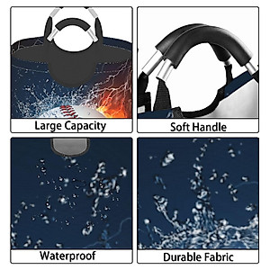 Gbuzozie Baseball Ball In Fire And Water Laundry Hamper Storage Basket Toys Clothes Organizer Bin For Home Bathroom Bedroom Dorm Nursery, 52l