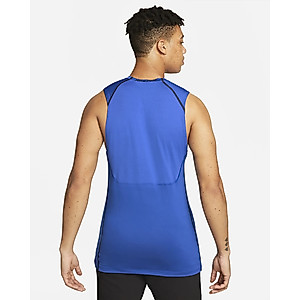 Nike Pro Dri-Fit Men's Slim Fit Sleeveless Top (as1, Alpha, l, Regular, Regular, Game Royal/Black/Black)