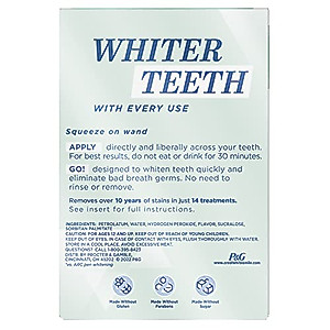 Crest Whitening Emulsions + Bad Breath Germ Kill Leave-On Teeth Whitening Gel Kit with Wand Applicator and Stand, Apply & Go, 0.88oz
