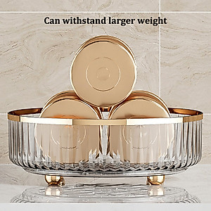 Makeup Perfume Organizer Tray, 360 Degree Rotating Lazy Susan Skincare Lotion Organizer Spinning Cosmetics Storage for Dresser, Vanity, Bathroom Countertop (White)