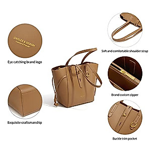 Cnoles Women Purse And Handbags for Women Tote Shoulder Crossbody Satchel Hobo Bags Purse Designer Handbags Genuine Leather Brown