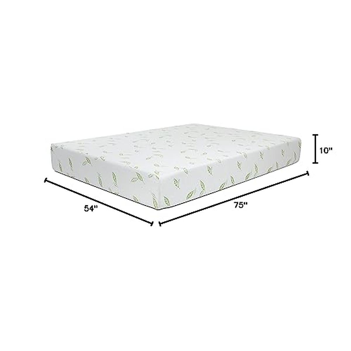 NapQueen Full Size Mattress, 10 Inch Anula Green Tea Infused Memory Foam Mattress, Full Size Mattress Bed in a Box, CertiPUR-US Certified Mattress