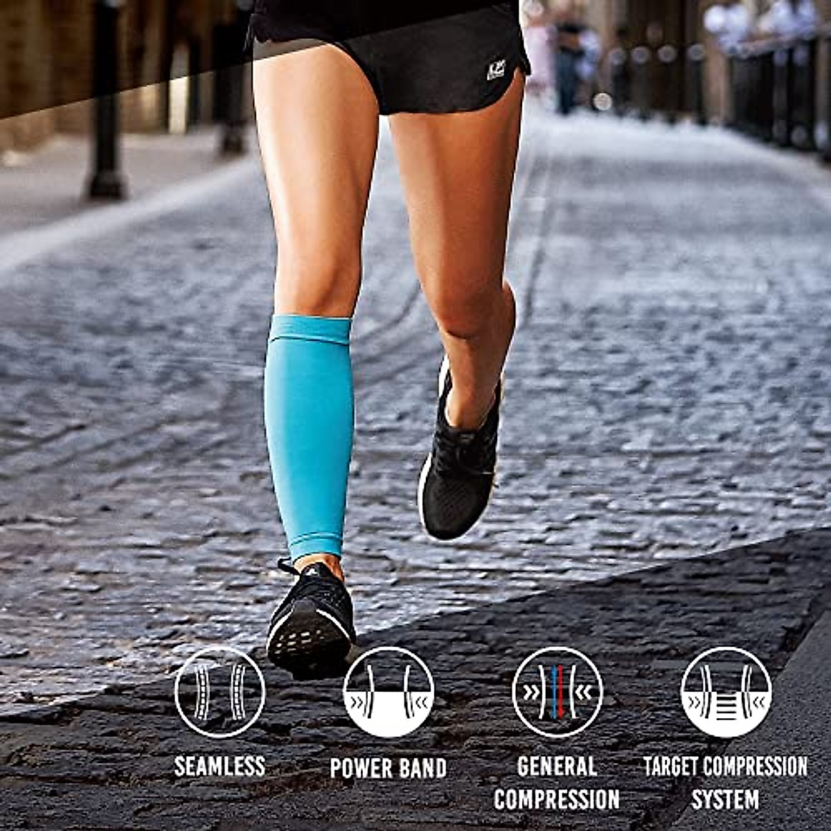 LP SUPPORT 270Z Calf Compression Sleeve for Men Women Youth, Delay Soreness, Calf Muscle Strain, Shin Splints and Varicose Veins (Black - Medium) (Pack of 1)