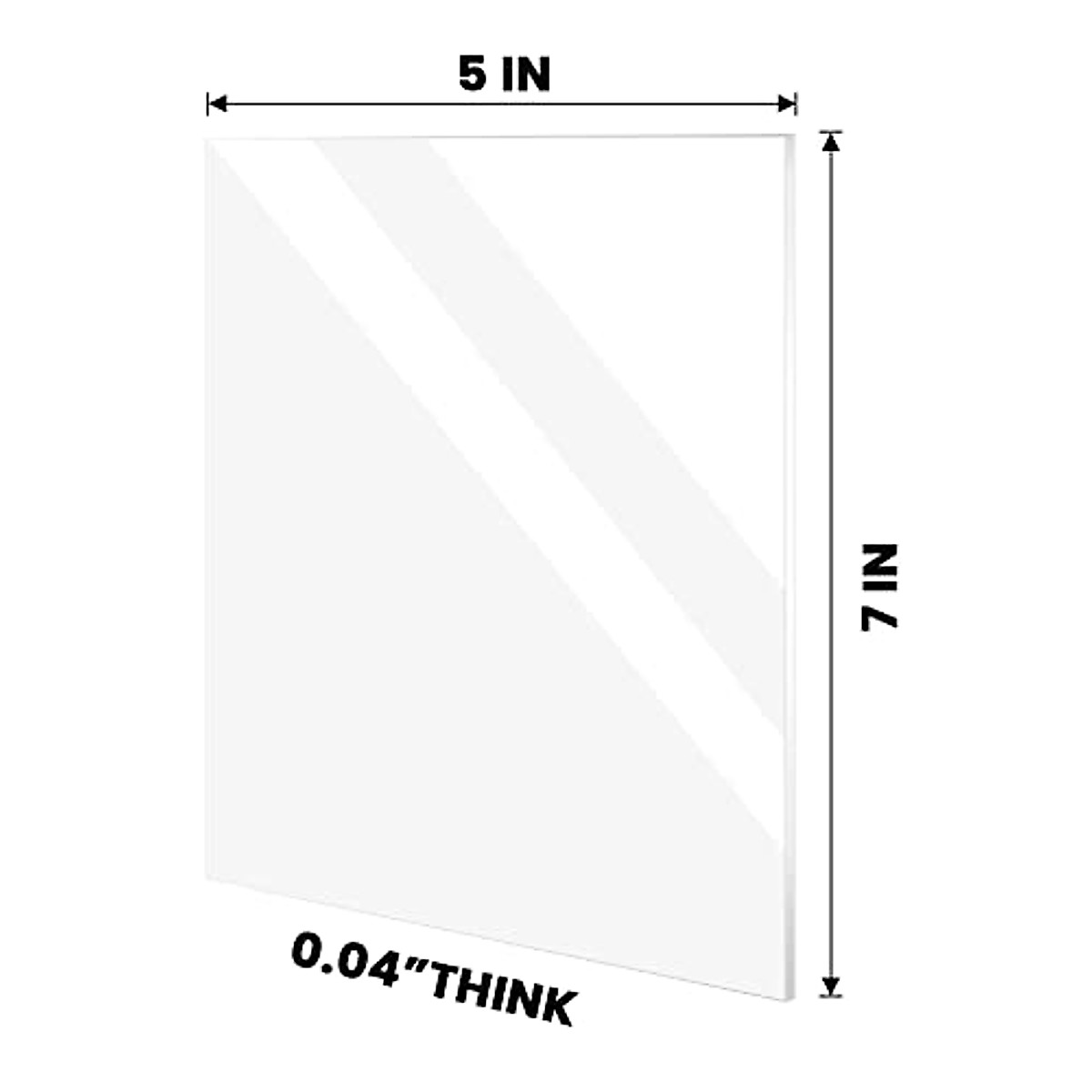 LaVie Home 10 Pack of 5" x 7" PET Sheet/Plexiglass Panels 0.04" - Quality Shatterproof, Lightweight, and Affordable Glass Alternative. Use for Crafting Projects, Picture Frames, Protective Film