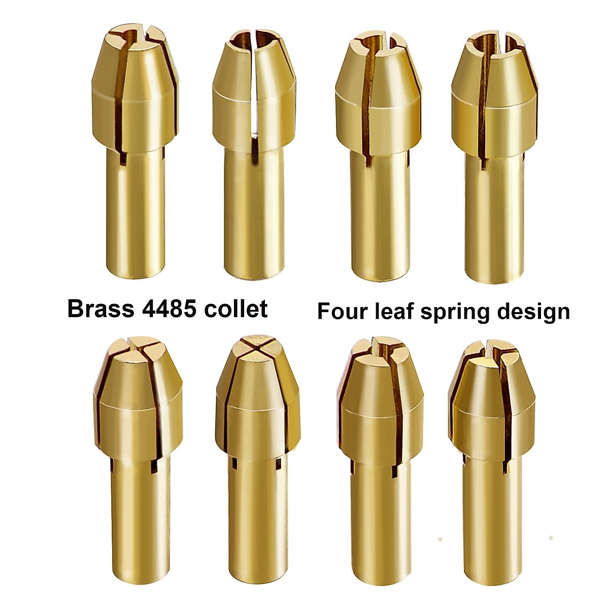 Taiss10PCS Drill Chuck Collet Set, 1/32 "to 1/8" Replacement Brass Quick Rotating Drill Nut for Dremel and Replacement 4485 4486 Keyless Drill Bit Chuck Handle Rotary Tool.