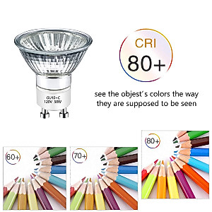 AHEVO GU10 50W Halogen Light Bulbs, 50W 120V MR16 gu10+c Halogen Spotlight Bulbs, Warm White 2700K for Track Lighting, Recessed Lighting and Range Hood Light Bulbs(6 Packs)