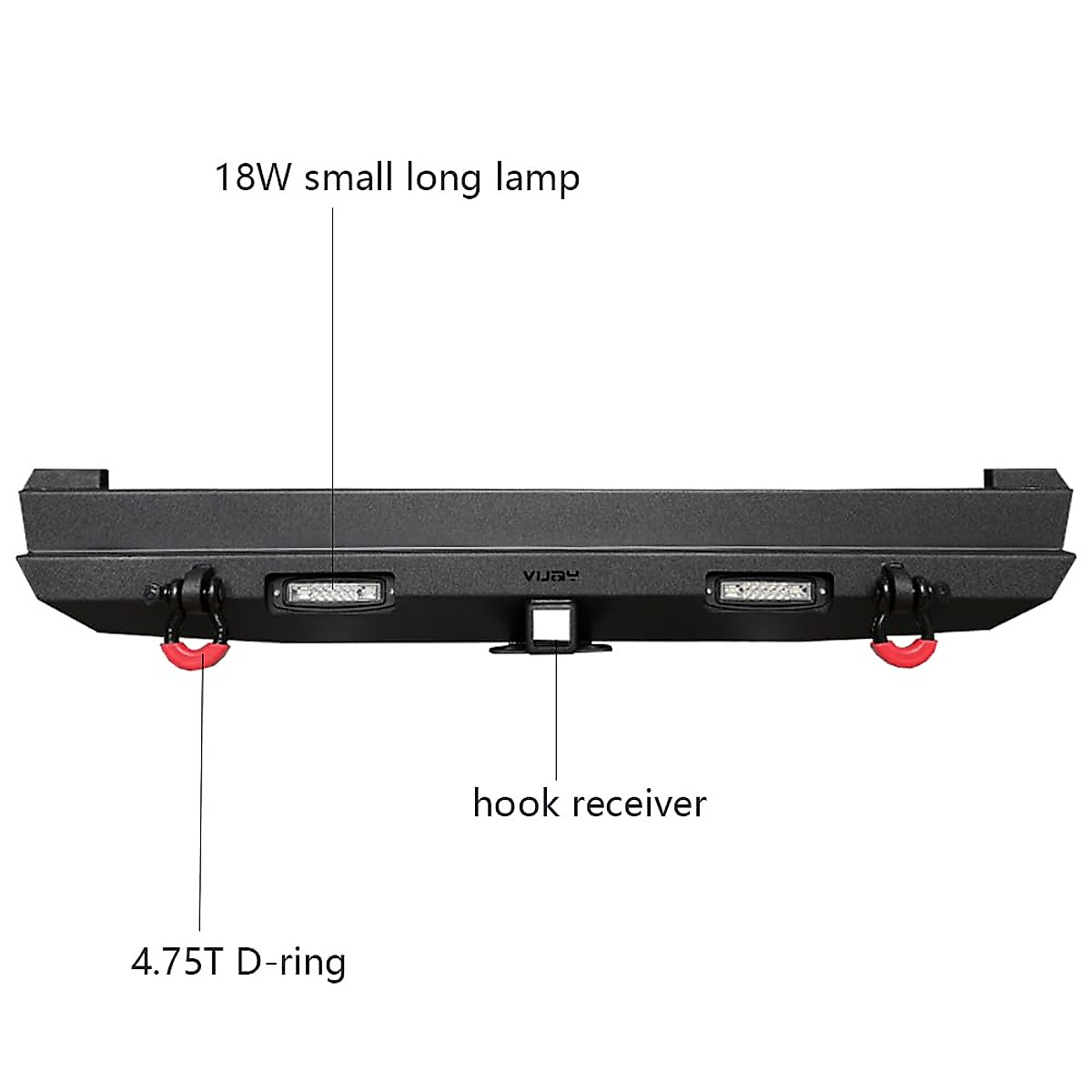 Vijay Rear Bumper Compatible with 1984-2001 Cherokee XJ