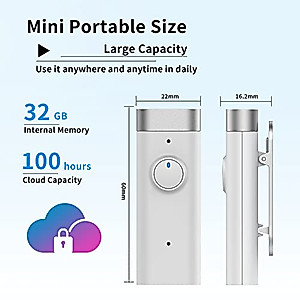 Voice Recorder 32G, DOSMONO High-Definition Recording with Playback Function,Transcription to Text Dialogue Translation Photo Translation on APP for Lectures Meetings