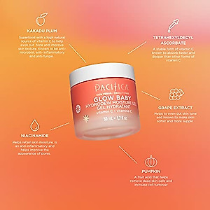 Pacifica Beauty, Glow Baby Hydrodew Gel Face Moisturizer, Dewy Glowing Skin, Vitamin C, Niacinamide, Fine Lines, Dryness, Dull Skin, Non-Sticky Formula, Hydrating, Vegan & Cruelty Free