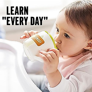 Just Baby'd Sip'n Learn Labels - Learn Days of the Week and Colors of the Rainbow - Weekly Labels for Toddlers - Dual Learning & Education Tool - Sticker Set for Sippy Cups, Dishwasher Safe.