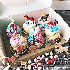 WONWONTOYS 12PCS Realstic Mini Horse Figurines Toy Palyset Arabian Horse Hannover Horse Morgan Stallion Solid Steed Model Set Early Educational Cognitive Toy for Kids