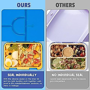 Ordiffo Bento Lunch Box for Kids, 4-6 Compartments with Leakproof Removable Compartment, Dishwasher Safe, Pre-School Kid Toddlers Daycare Lunches Snack Container for Boys, Space Astronaut