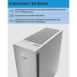 HP Envy Desktop PC, NVIDIA GeForce RTX 3060, 12th Gen Intel Core i5-12400, 16 GB SDRAM, 512 GB SSD, Windows 11 Home, Wi-Fi 6 & Bluetooth, 10 USB Ports, Pre-Built PC Tower (TE02-0020, 2022)