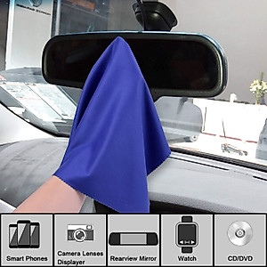 Wisdompro Extra Large 4-Pack Microfiber Cleaning Cloth For Laptop, LCD TV, Computer Screen, Monitor, Tablet, Camera Lens, Glass, Lenses, Phone, iPhone, iPad, other Delicate Surface - Blue (16x16 Inch)