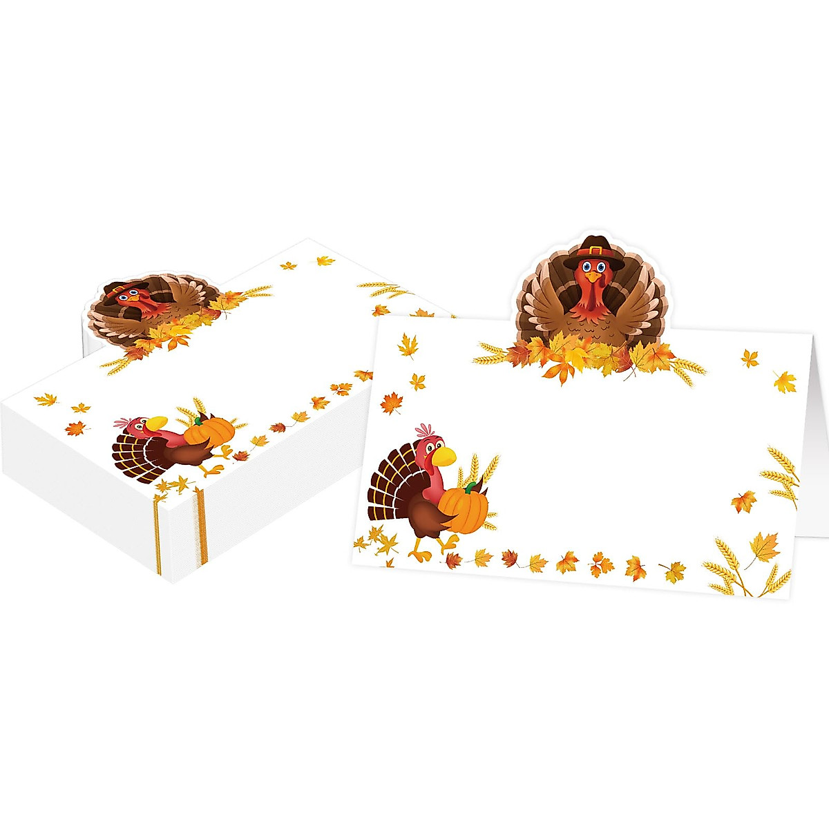 Thanksgiving Table Place Cards Turkey Tent Name Cards for Guest Table Seating 25Pcs