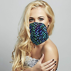 visesunny Seamless Bandana Neck Gaiter Cool Dragon Scale 3D Print Headband Motorcycle Scarf for Women Men