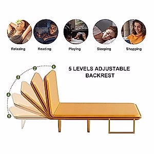 CIZIG Sofa Bed,74.8" L Futon Convertible Sleeper Sofa with 2 Pillows,Loveseat Sofa Bed, Adjustable Back Rest Couch,Small Leather Twin Sofa for Living Room,Bedroom,Movie Night,Honey-Orange